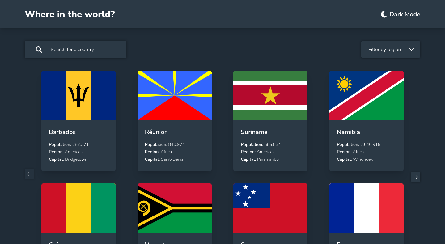 image of Countries API